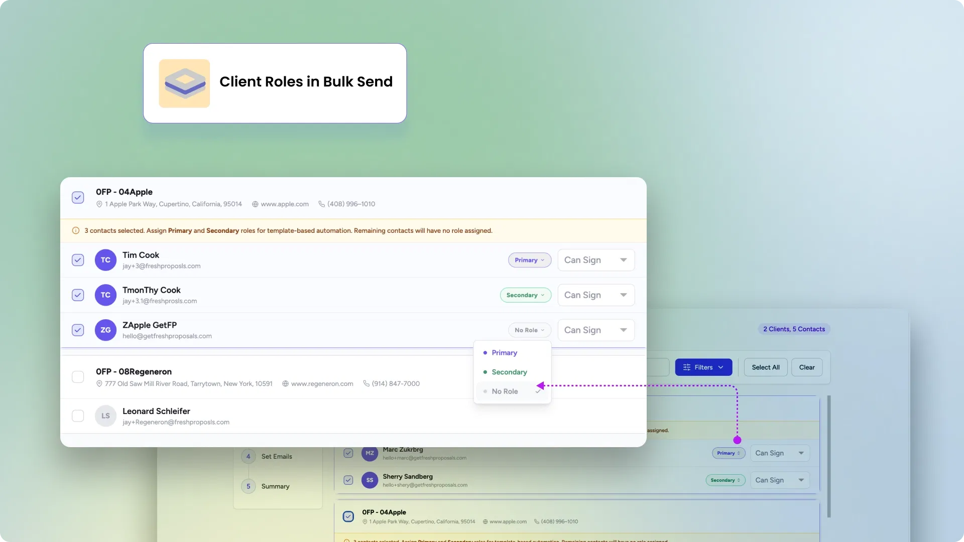 Primary & Secondary Client Contact Roles